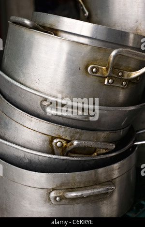Stack of skillets Stock Photo - Alamy