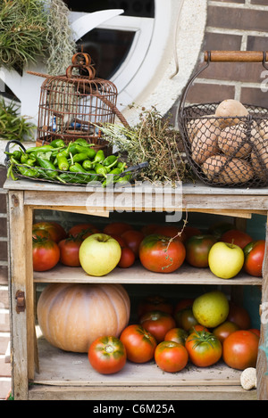 Storage cabinet for fresh fruits and vegetables Stock Photo - Alamy