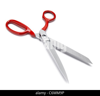 red handle Scissors Stock Photo - Alamy