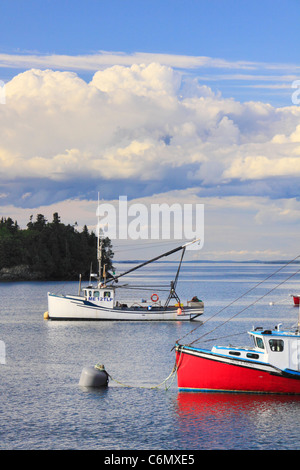 Fishing Village and Harbor at Lubec, Maine across the channel from ...