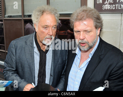 Tom Jones and his son Mark Woodward outside the BBC Radio One studios ...