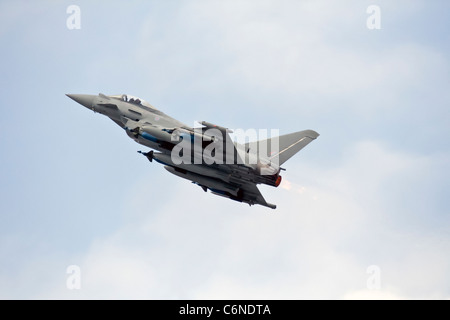 The demonstration flight of the multirole fighter Eurofighter Typhoon ...