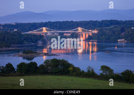 View of the Menai Bridge , Anglesey, North Wales, UK taken on the 8th ...