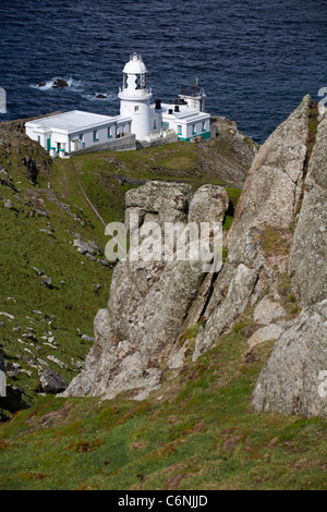 Remote Lighthouse on Island of North Rona in Atlantic Ocean in Scotland ...