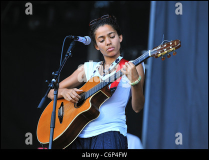 Nneka Egbuna of Nneka, performing at the Solidays music festival. The ...
