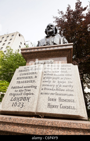 Bust of William Shakespeare commemorating John Heminge and Henry ...