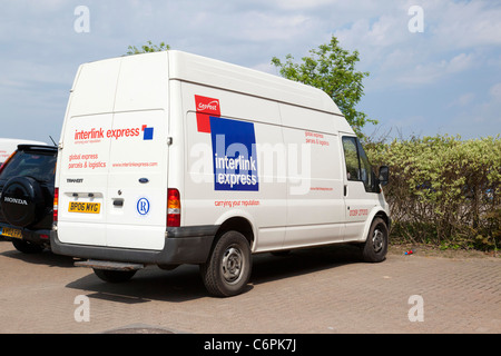 Interlink Express delivery van parked parcels Stock Photo - Alamy