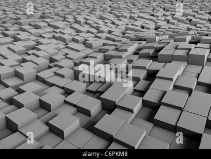 render of a grey wavy cube floor Stock Photo - Alamy