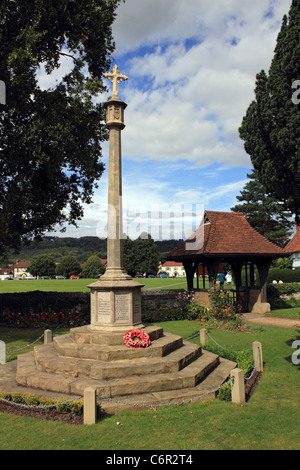 The green at Brockham, a pretty village near Dorking, Surrey England UK ...