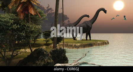 Two Brachiosaurus Dinosaurs Stock Photo - Alamy