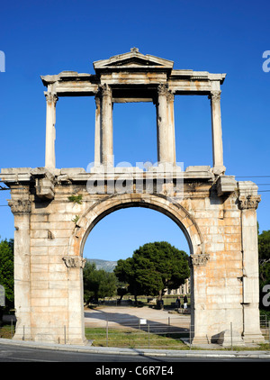 Athens. Greece. Roman Arch of Hadrian aka Hadrian's Gate, with the ...