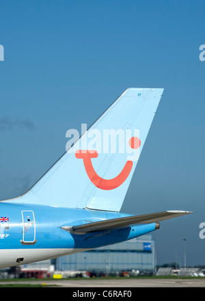 Tail fin of a Tui (Thomson) aircraft showing logo Stock Photo - Alamy