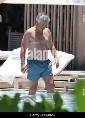 Chelsea FC boss Carlo Ancelotti and his partner Marina Cretu relaxing ...