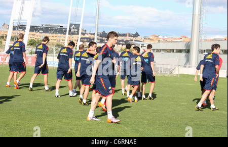 The Spanish football team meet the press at their training ground in ...