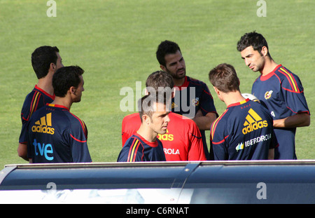The Spanish football team meet the press at their training ground in ...