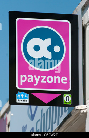 Payzone Mobile Phone Top Up And Household Bills Payment Sign Stock ...