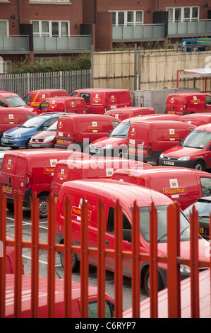 Royal Mail red vans with the Welsh equivalent Post Brenhinol sign ...