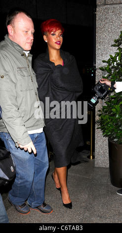 Rihanna leaves Mahiki nightclub sporting a new hair colour London ...