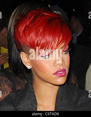 Rihanna leaves Mahiki nightclub sporting a new hair colour London ...
