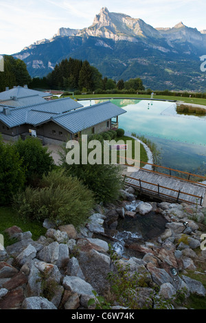Combloux : Organic pool Stock Photo - Alamy