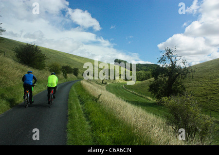 Cyclists on the Sustrans cycle path way at the former Mangotsfield ...
