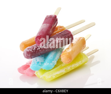 Green fruit popsicle ice cream isolated on white background Stock Photo ...