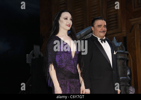 Bebe Neuwirth and Nathan Lane on stage during the opening night curtain ...