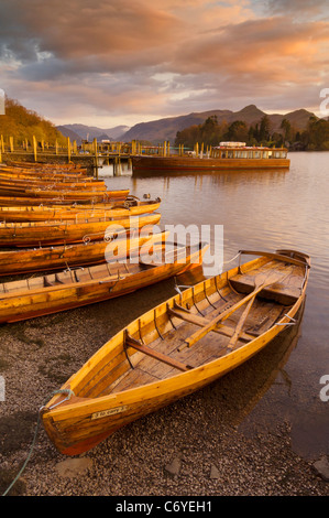 'The Keswick Landing Stages' Rowing Boats On The Lakeshore, Derwent ...