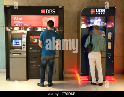 ATM machines from UOB, DBS and OCBC Bank, at Changi Airport terminal 2 ...