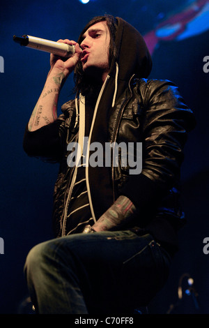 Pat Kordyback of the band 'Stereos' performing live on stage at The Air ...