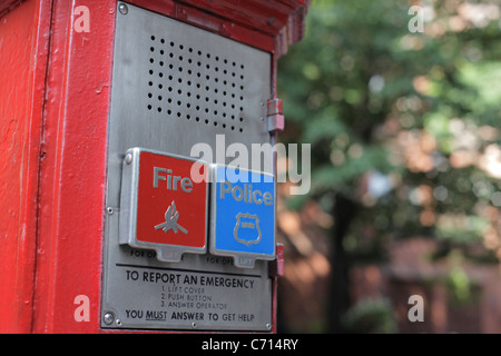 Emergency Call Box, New York City, USA Stock Photo - Alamy
