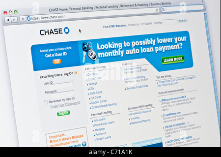 Chase website online screenshot screen shot Stock Photo - Alamy