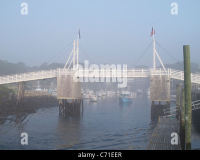 Draw footbridge in Perkins Cove Maine Stock Photo - Alamy
