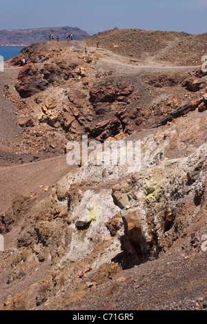 volcanic Caldera in centre of Santorini Greece Stock Photo - Alamy