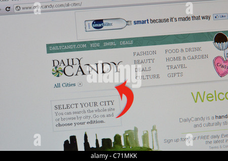 Daily Candy screenshot Stock Photo - Alamy