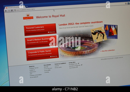 Royal Mail website screenshot Stock Photo - Alamy