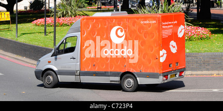 Ocado grocery home delivery van in rural Wales and the Wye Valley Stock ...