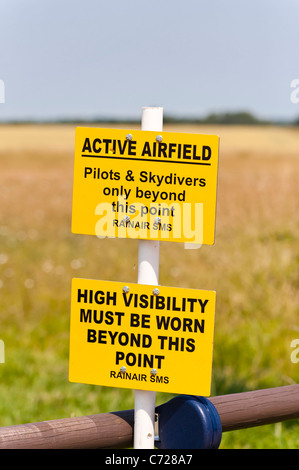 warning danger signs at an airfield Stock Photo - Alamy