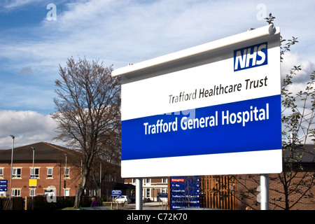 A sign for the Manchester University NHS Foundation Trust at Trafford ...