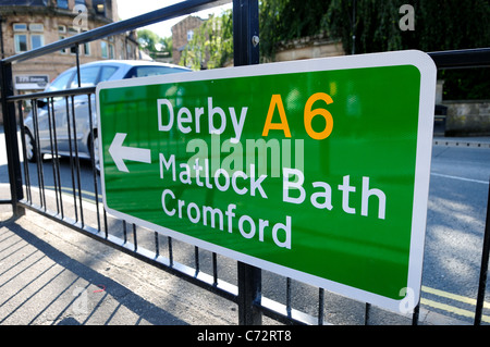 British Road Sign .Derby A6 Stock Photo - Alamy