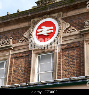 British Rail logo on railway station building Stock Photo - Alamy