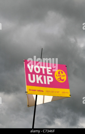 UKIP political party banner and dark sky Stock Photo - Alamy