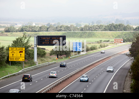 Traffic signs on M9 motorway at Stirling Scotland Stock Photo: 38815433 ...