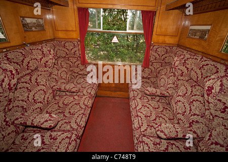 First class compartment of the steam train "Jacobite" which runs from ...