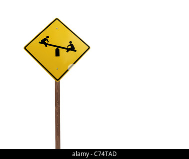 Seesaw teeter totter sign for a children's park or playground Stock ...