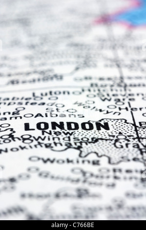 close up of London on map Stock Photo - Alamy