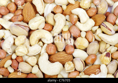 Nuts mixed for backgrounds or textures Stock Photo - Alamy