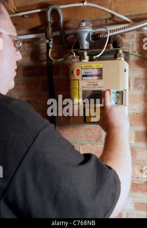 quantum key prepayment gas meter, paying for gas as you use it Stock ...