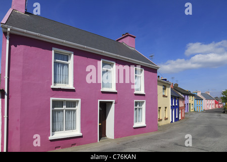 The brightly coloured houses of Eyeries village, Beara Peninsula ...