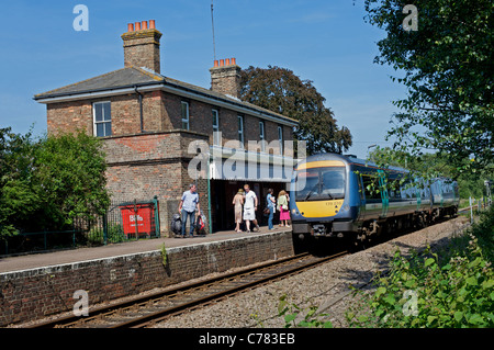 Melton railway station on the East Suffolk 49-mile single track branch ...